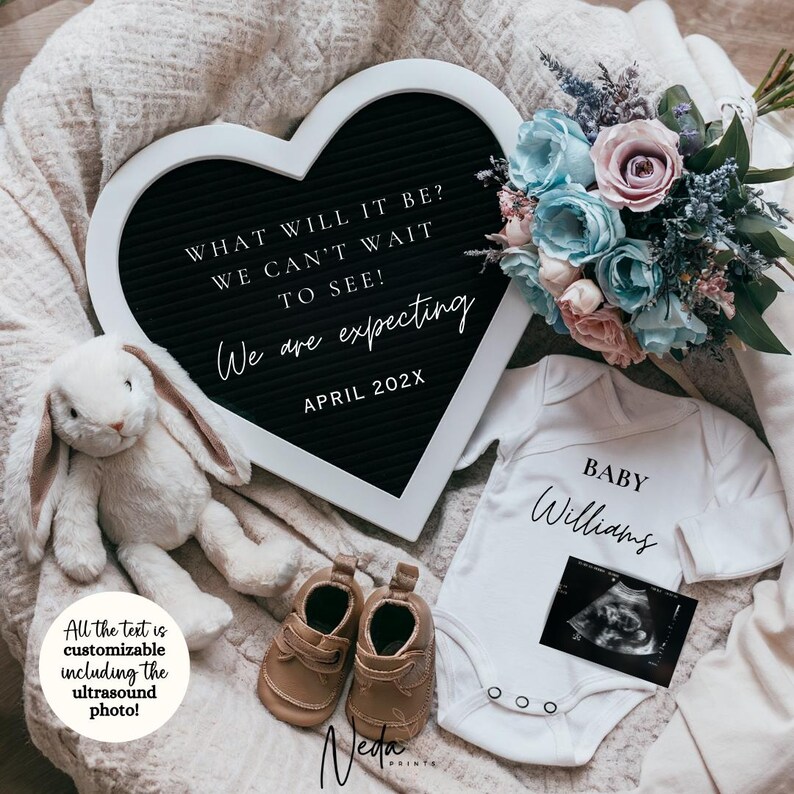EDITABLE Pregnancy Announcement Digital, Baby Announcement, Pregnancy ...