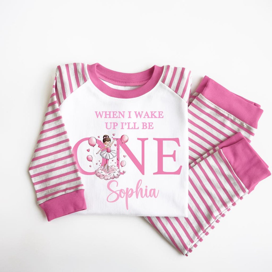 Personalized Ballerina 1st Birthday Pajama Set: Girls Pjs, Pyjamas ...