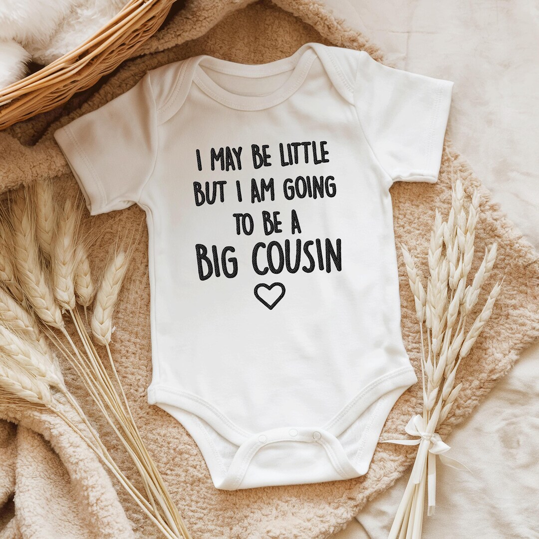 Embroidered Going to Be a Big Cousin Baby Vest, Sleep Suit, Baby Shower ...
