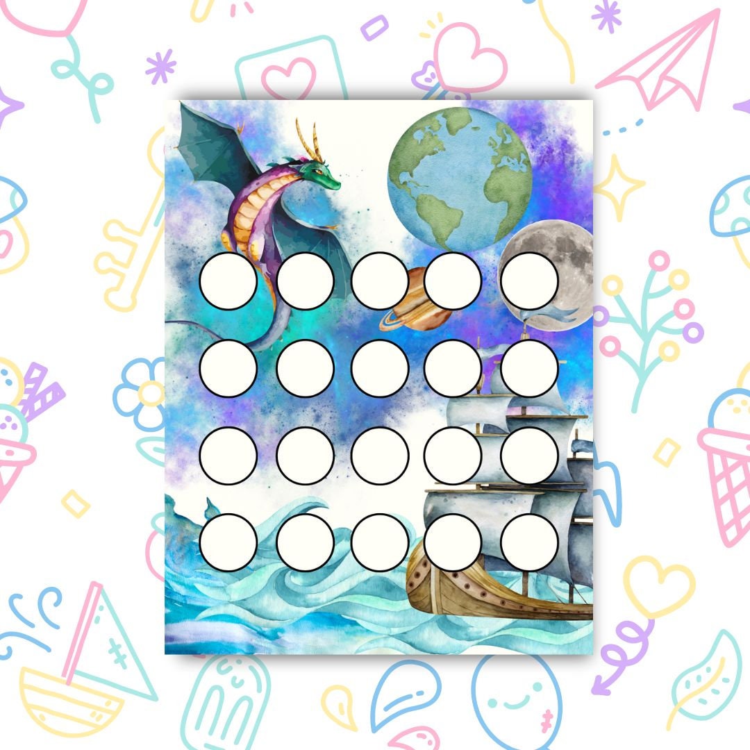 Dragon Reading Progress Chart,reward Chart, Reward Log, Cute Sticker ...