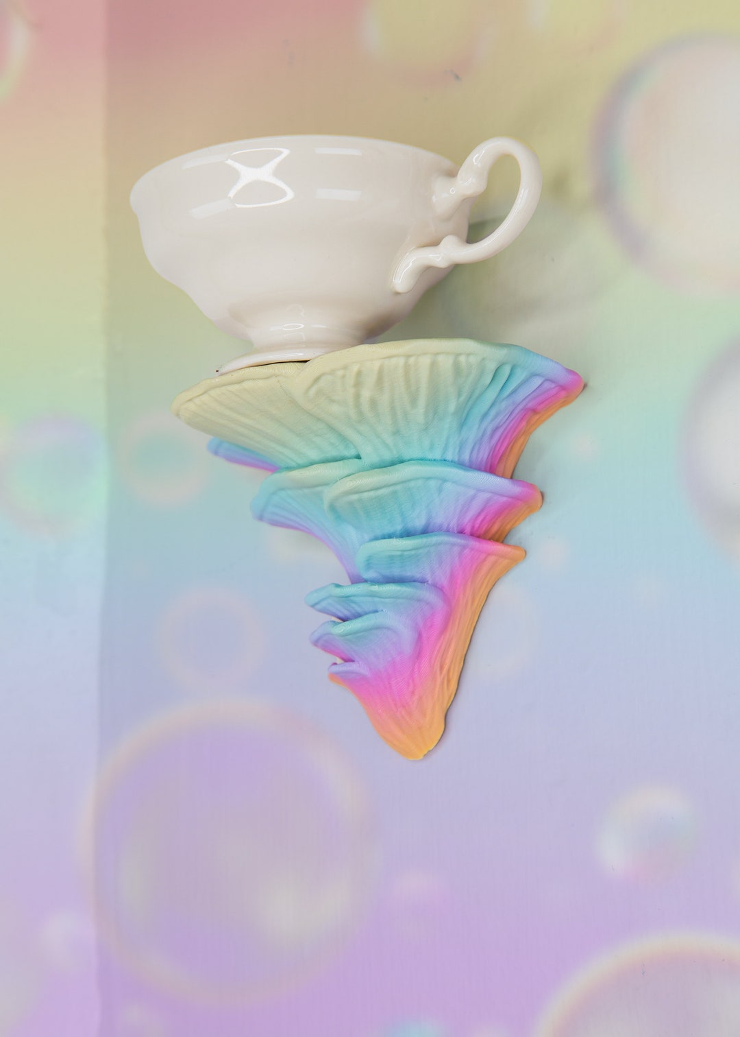 Rainbow Djamor Mushroom Wall Shelf Funky Wavy Shelf Maximalist Decor
