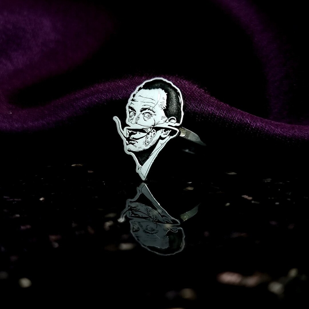 Salvador Dali Melting Clock 925K Silver Ring, Surrealist Dali Ring ...
