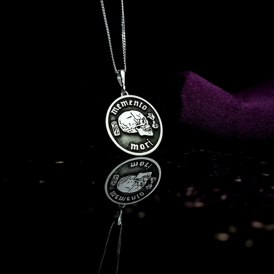 Sterling Silver Memento Mori Skull Pendant: Amor Fati Stoic Jewelry - Etsy