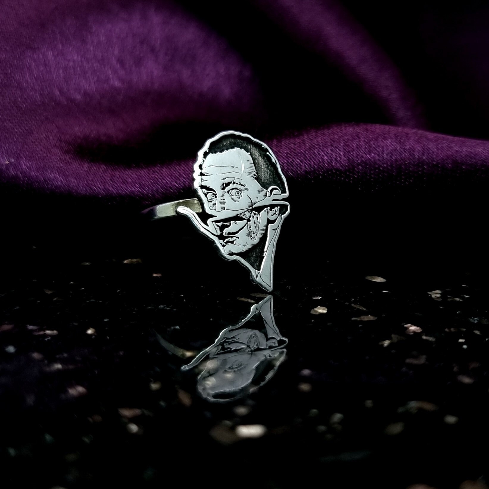 Salvador Dali Melting Clock 925K Silver Ring, 14K Solid Gold Surrealist ...