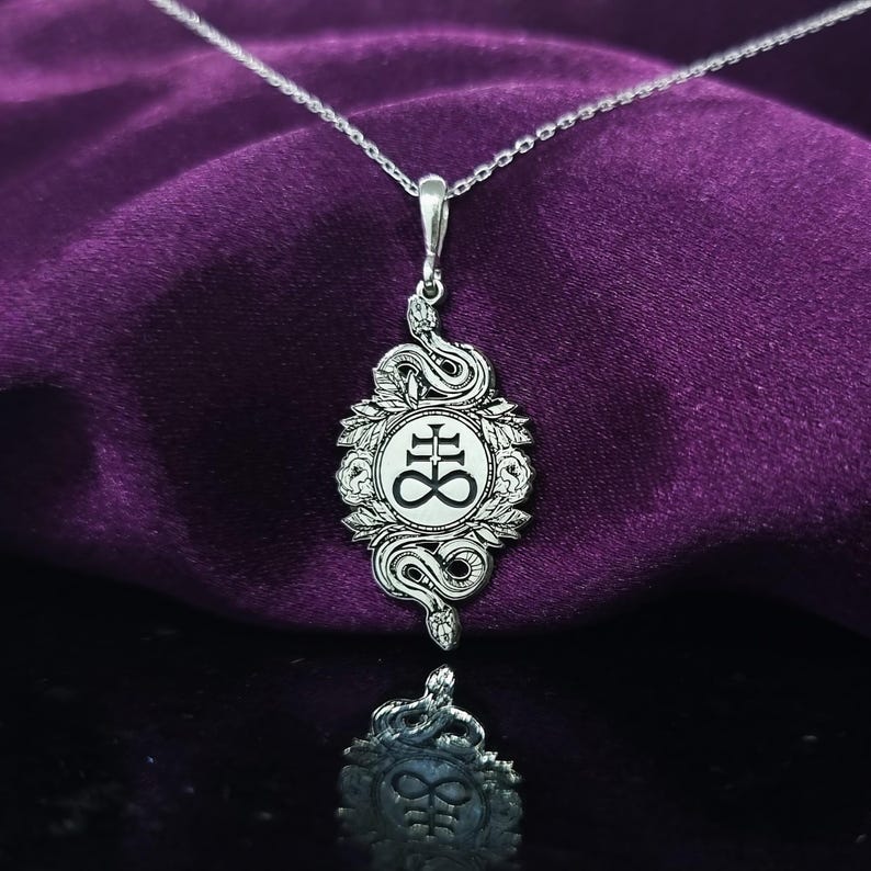 Sterling Silver Leviathan Cross Snake Pendant: Gothic Occult Jewelry - Etsy