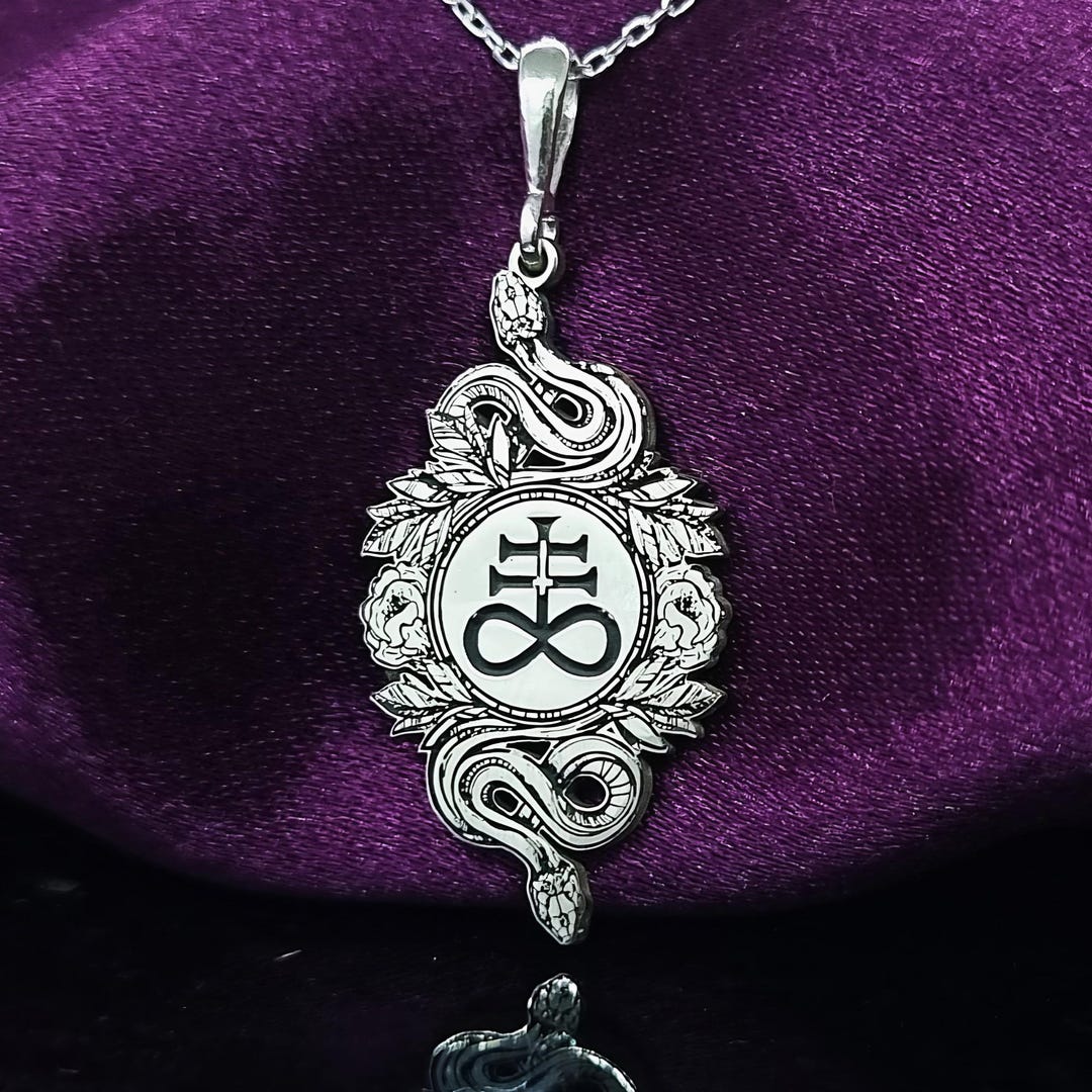 Sterling Silver Leviathan Cross Snake Pendant: Gothic Occult Jewelry - Etsy
