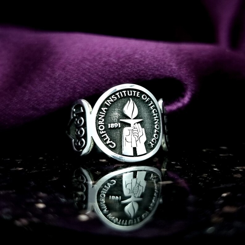 Custom College Class Ring for Men's Graduation Gift, Silver Signet ...