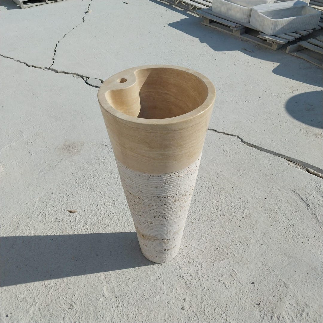 Travertine Barrel Sink, Conical Luxury Handmade Rustic Sink. - Etsy