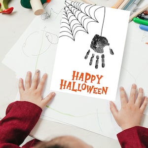 Halloween Spider Handprint Craft, Toddler Craft, Daycare Activity ...
