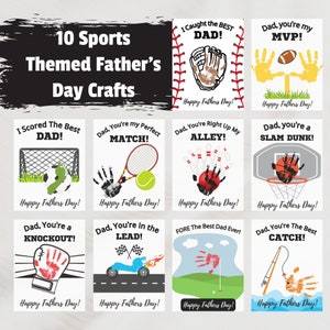 10 Fathers Day Sports Handprint/footprint Crafts, Instant Download PDF ...