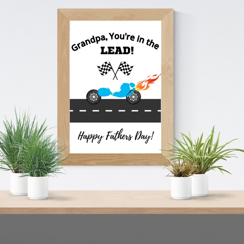 Grandpa Fathers Day Race Car Footprint Art: DIY Keepsake (PDF) - Etsy