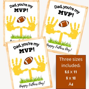 Fathers Day FOOTBALL Handprint Craft, Instant Download PDF, 1st Fathers ...