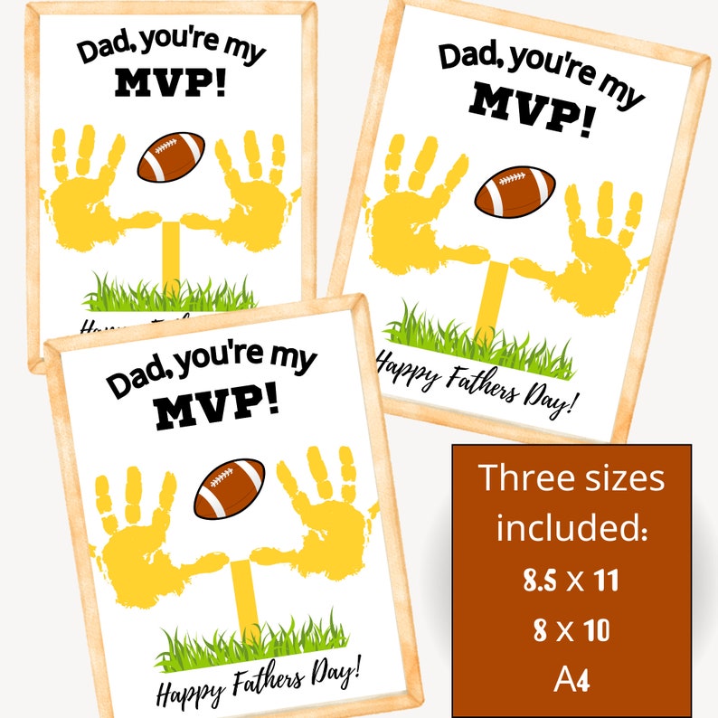 Fathers Day FOOTBALL Handprint Craft, Instant Download PDF, 1st Fathers ...