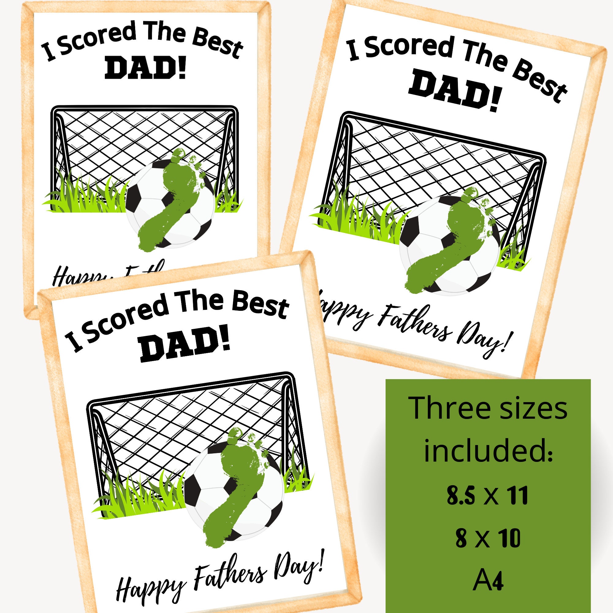Fathers Day SOCCER Footprint Craft, Instant Download PDF, 1st Fathers ...