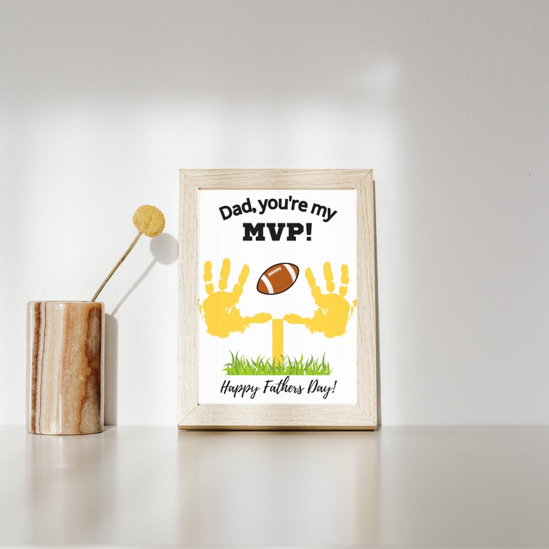 Fathers Day FOOTBALL Handprint Craft, Instant Download PDF, 1st Fathers ...
