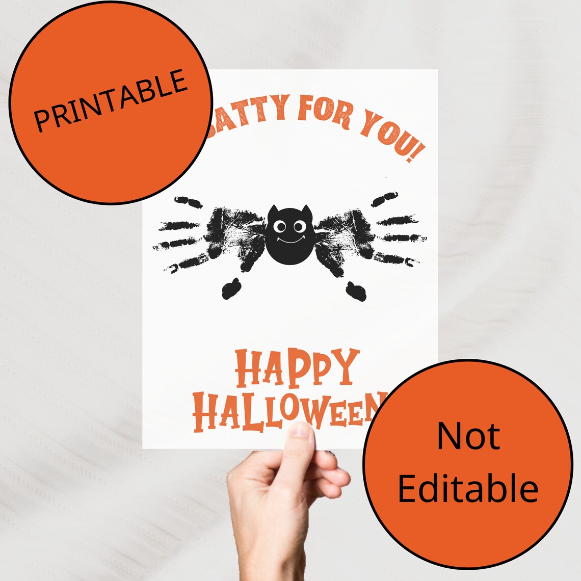 Halloween Bat Handprint Craft, Toddler Craft, Daycare Activity, Instant ...