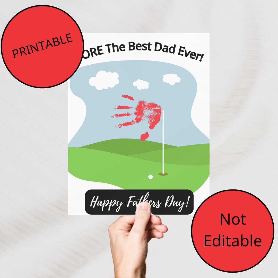 Fathers Day GOLF Handprint Craft, Instant Download PDF, 1st Fathers Day ...
