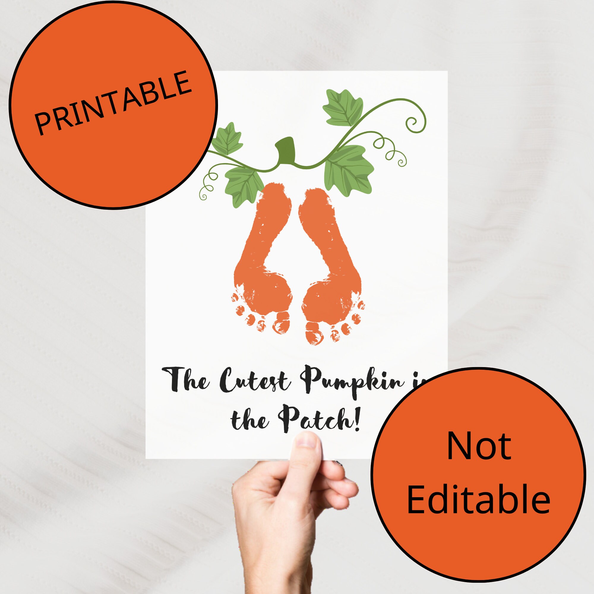 Pumpkin Handprint Footprint Craft, Toddler Craft, Daycare Activity ...