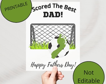 Fathers Day FOOTBALL Handprint Craft, Instant Download PDF, 1st Fathers ...