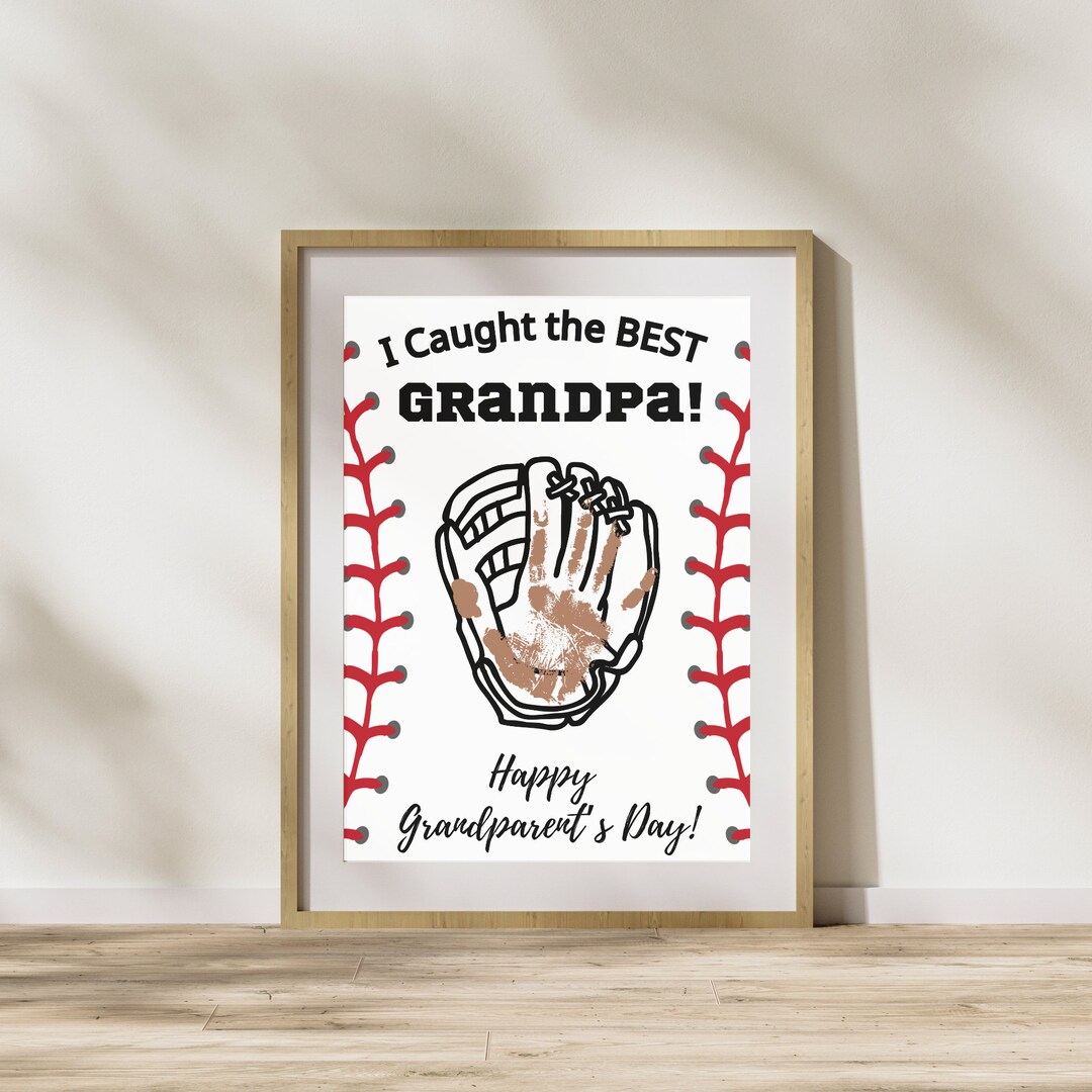 Grandpa Grandparents Day BASEBALL Handprint Craft, Instant Download PDF ...