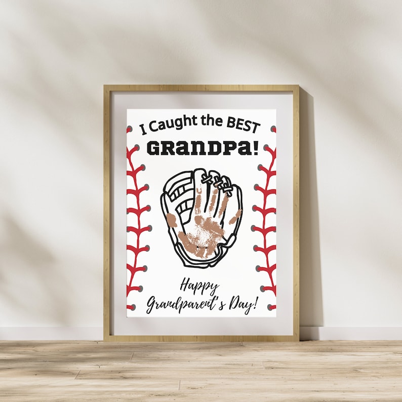 Grandpa Grandparents Day BASEBALL Handprint Craft, Instant Download PDF ...