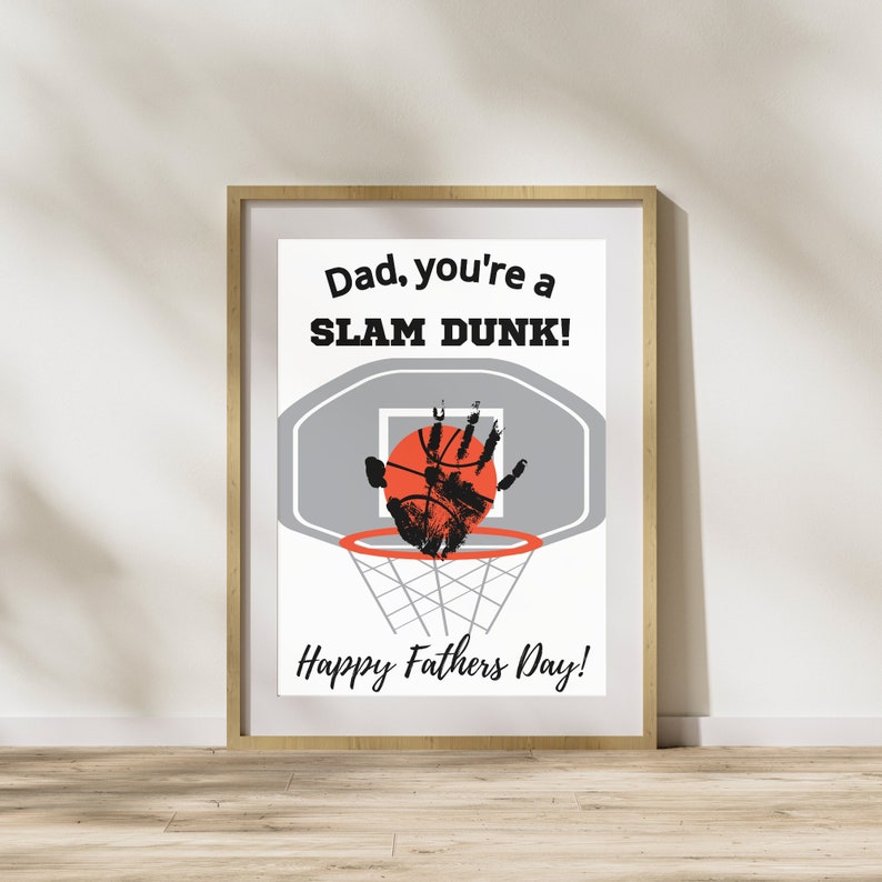 Fathers Day Basketball Handprint Craft: DIY Keepsake Gift (instant ...