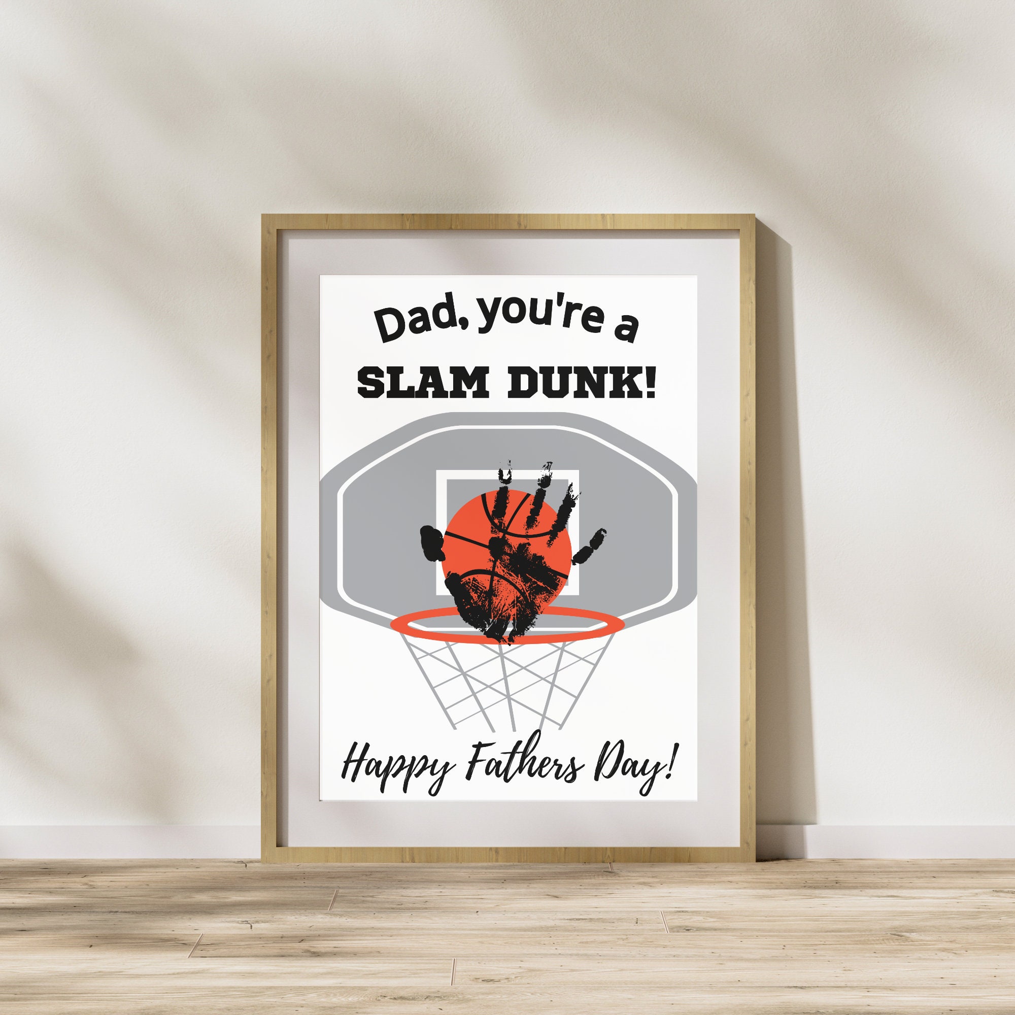 Fathers Day Basketball Handprint Craft: DIY Keepsake Gift (instant ...