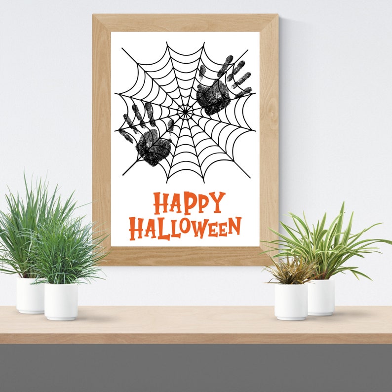Halloween Spider Handprint Craft, Multiple Handprints, Toddler Craft ...
