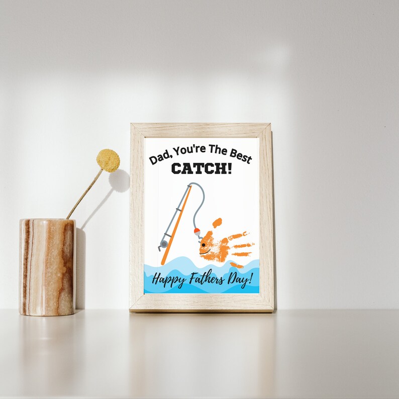 Fathers Day FISHING Handprint Craft, Instant Download PDF, 1st Fathers ...