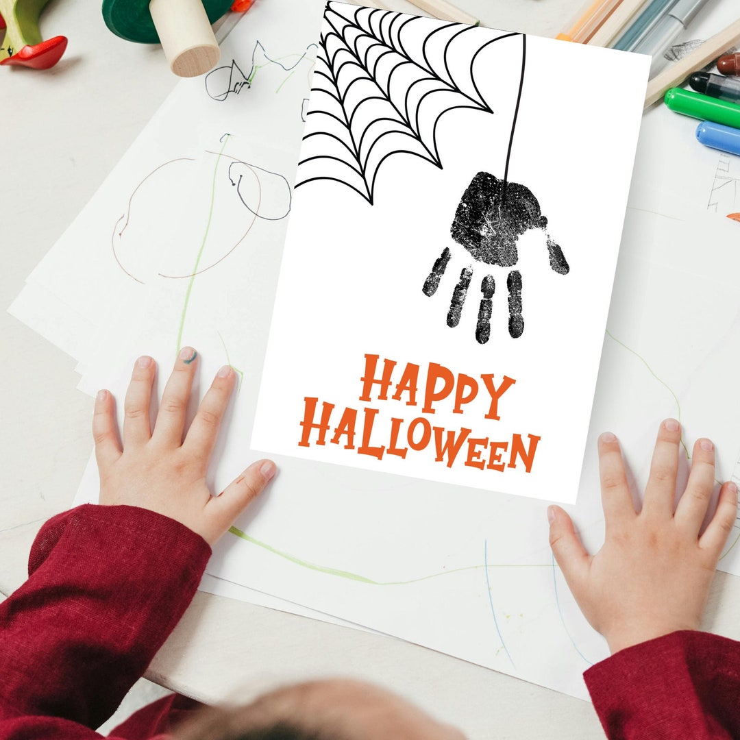 Halloween Spider Handprint Craft, Toddler Craft, Daycare Activity ...