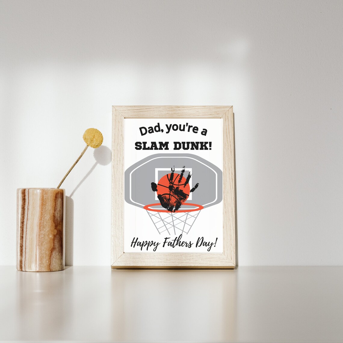 Fathers Day Basketball Handprint Craft: DIY Keepsake Gift (instant ...