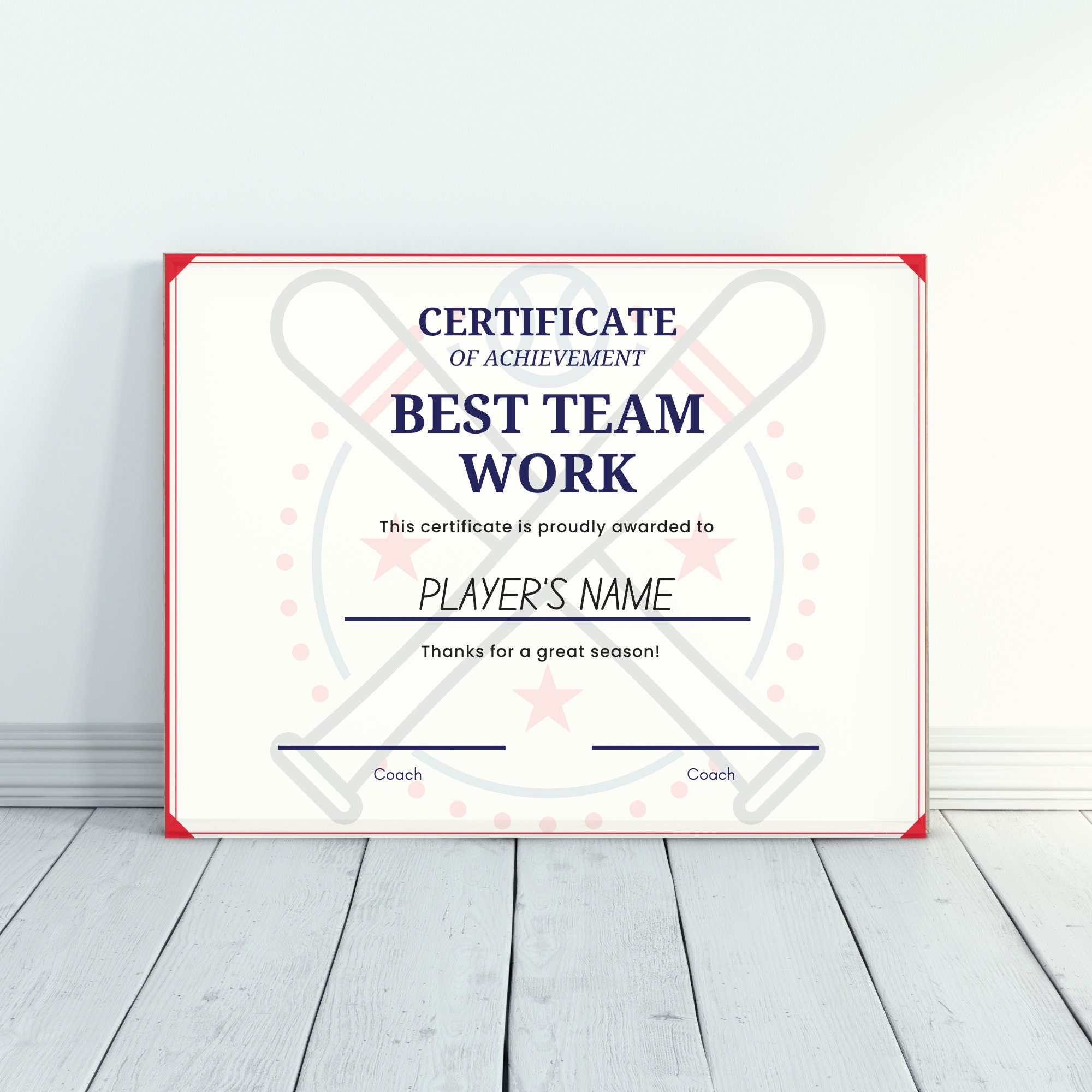 15 Editable BASEBALL Certificates, Canva Template, Sports Certificate ...