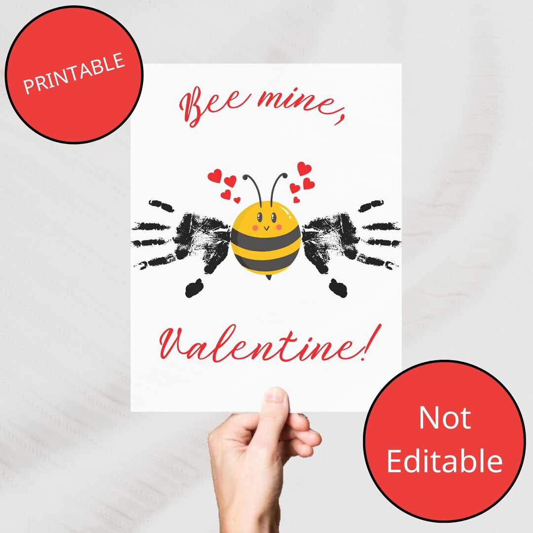 Bee Mine, Valentine's Day Handprint Craft, Toddler Craft, Daycare ...