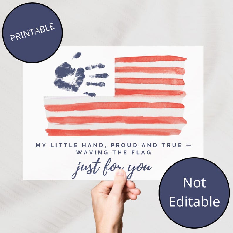 4th of July FLAG Handprint Craft, Instant Download PDF, 1st 4th of July ...