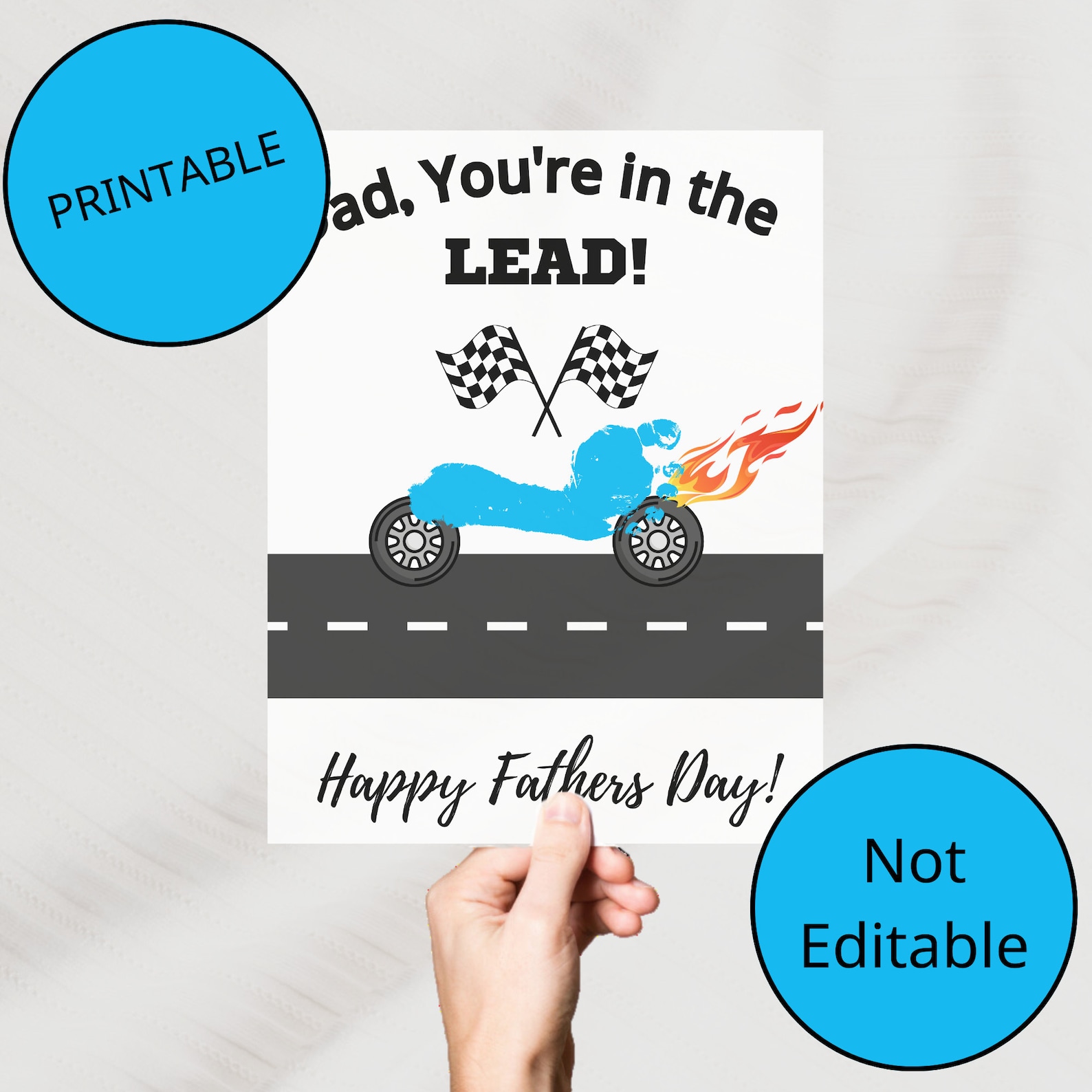 Race Car Footprint Art: Father's Day DIY Keepsake (instant Download PDF ...