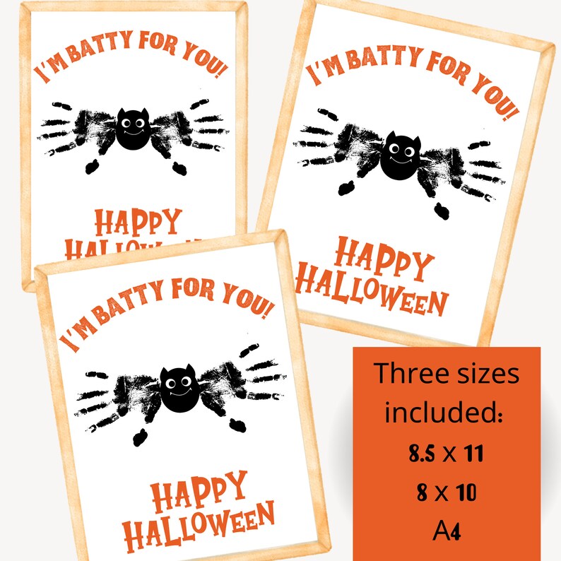 Halloween Bat Handprint Craft, Toddler Craft, Daycare Activity, Instant ...