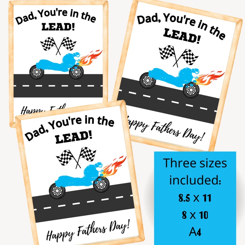 Race Car Footprint Art: Father's Day DIY Keepsake (instant Download PDF ...
