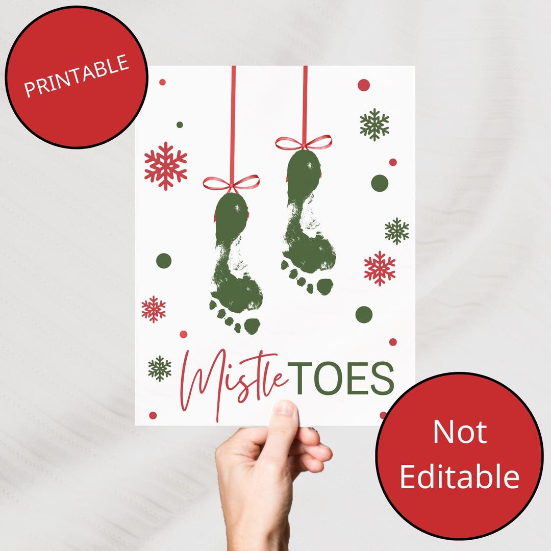 DIY Footprint Art, Mistletoes Craft, Baby's First Christmas, Mistletoes ...