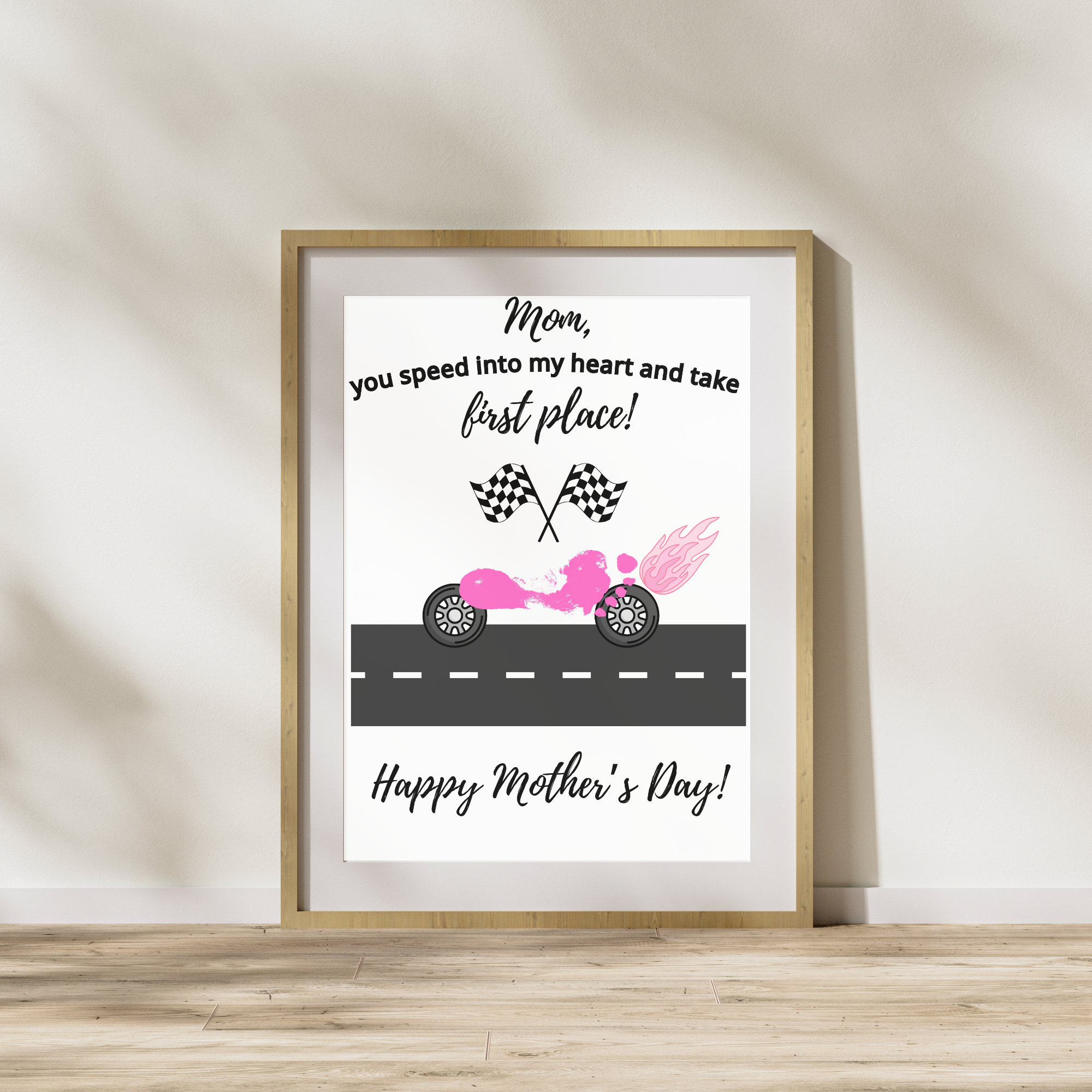 Mothers Day Race Car Footprint Craft, Instant Download PDF, 1st Mothers ...