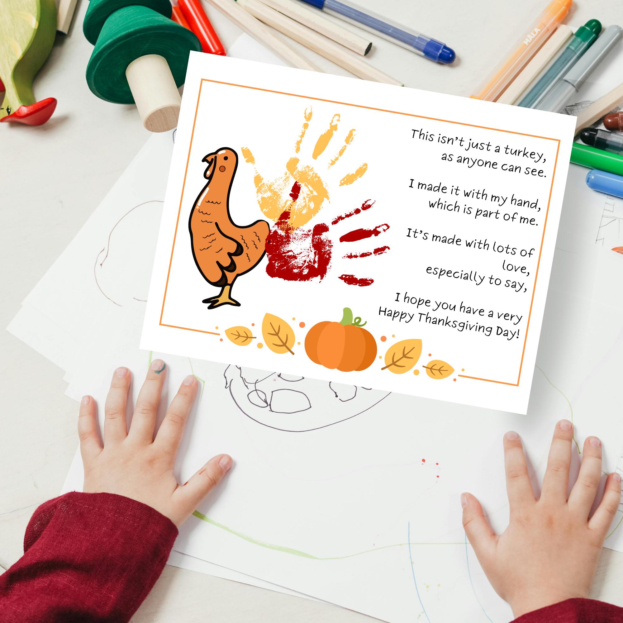 Thanksgiving Turkey Handprint Craft: DIY Keepsake Gift (instant ...