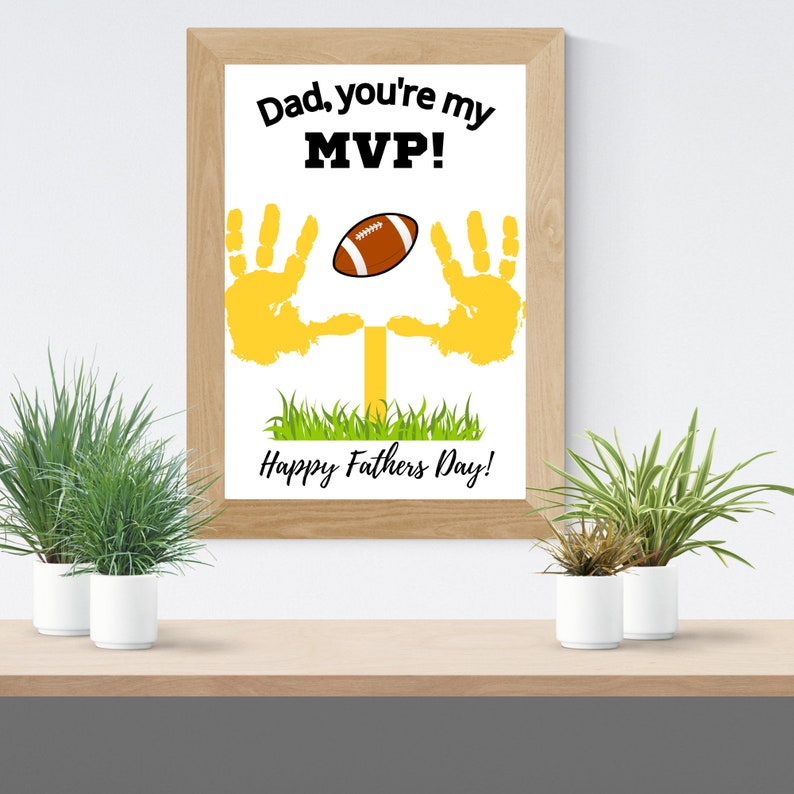 Fathers Day FOOTBALL Handprint Craft, Instant Download PDF, 1st Fathers ...