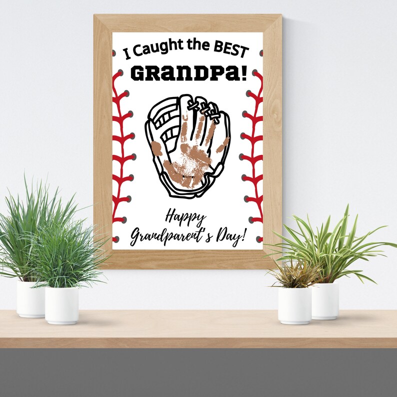 Grandpa Grandparents Day BASEBALL Handprint Craft, Instant Download PDF ...