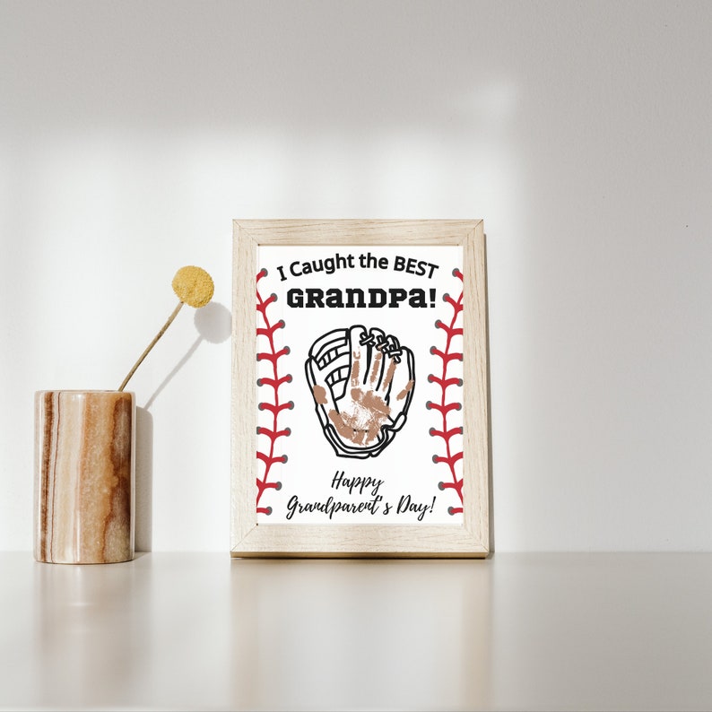 Grandpa Grandparents Day BASEBALL Handprint Craft, Instant Download PDF ...