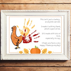 Thanksgiving Turkey Handprint Craft: DIY Keepsake Gift (instant ...