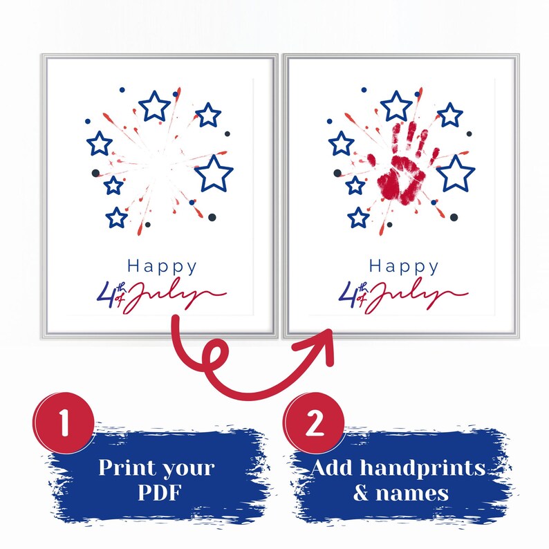4th of July Handprint Firework Craft: Toddler Keepsake Art (PDF ...