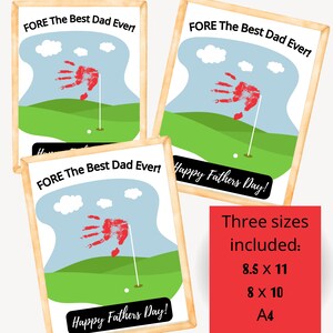 Fathers Day GOLF Handprint Craft, Instant Download PDF, 1st Fathers Day ...
