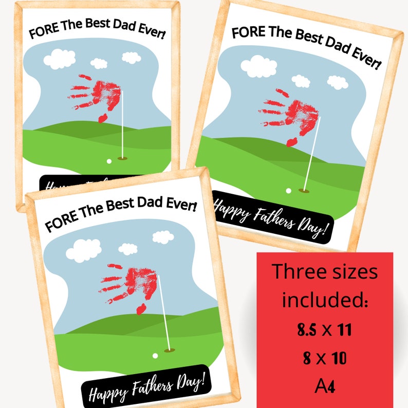 Fathers Day GOLF Handprint Craft, Instant Download PDF, 1st Fathers Day ...