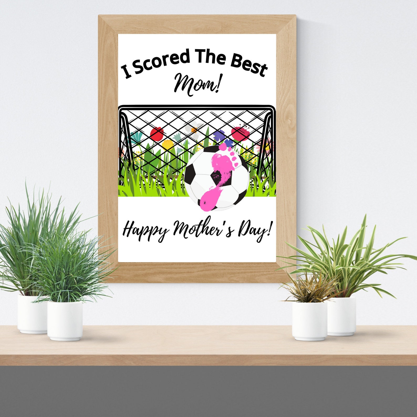 Mothers Day SOCCER Footprint Craft, Instant Download PDF, 1st Mothers ...