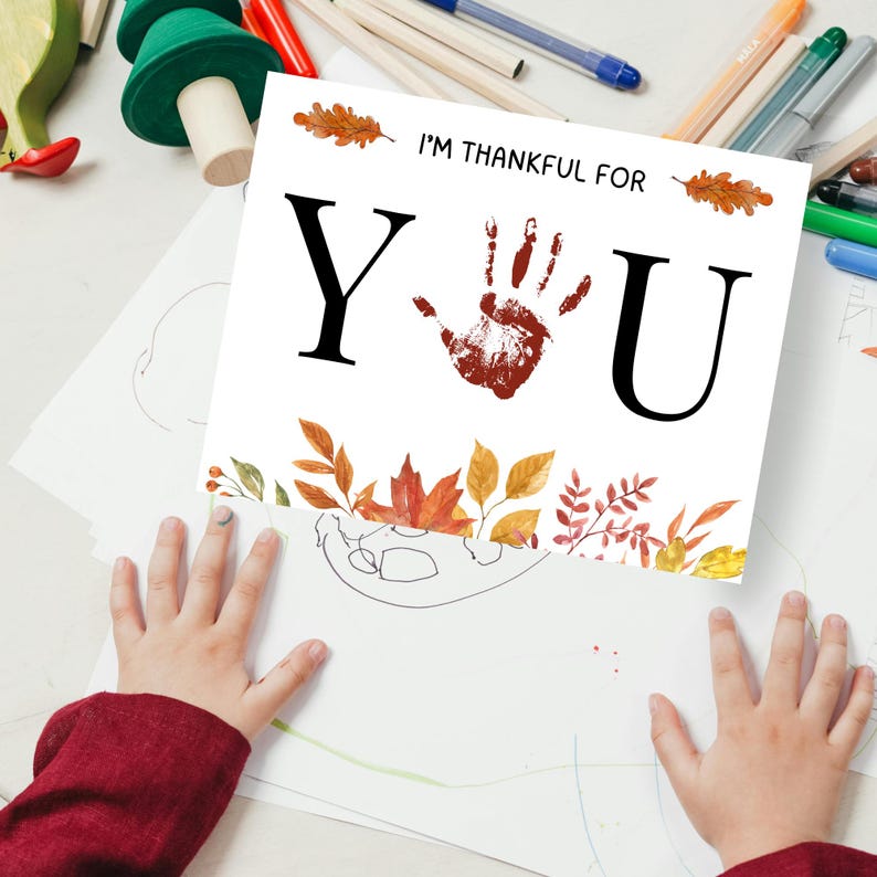 I'm Thankful for You, Thanksgiving Handprint Craft, DIY Gift, Toddler ...