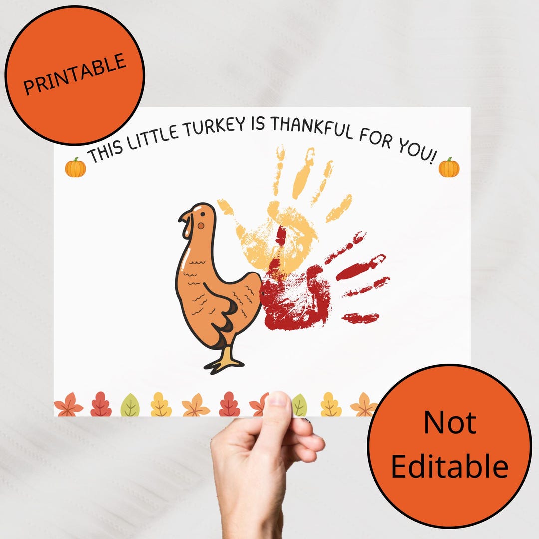 This Little Turkey is Thankful for You, Thanksgiving Handprint Craft ...